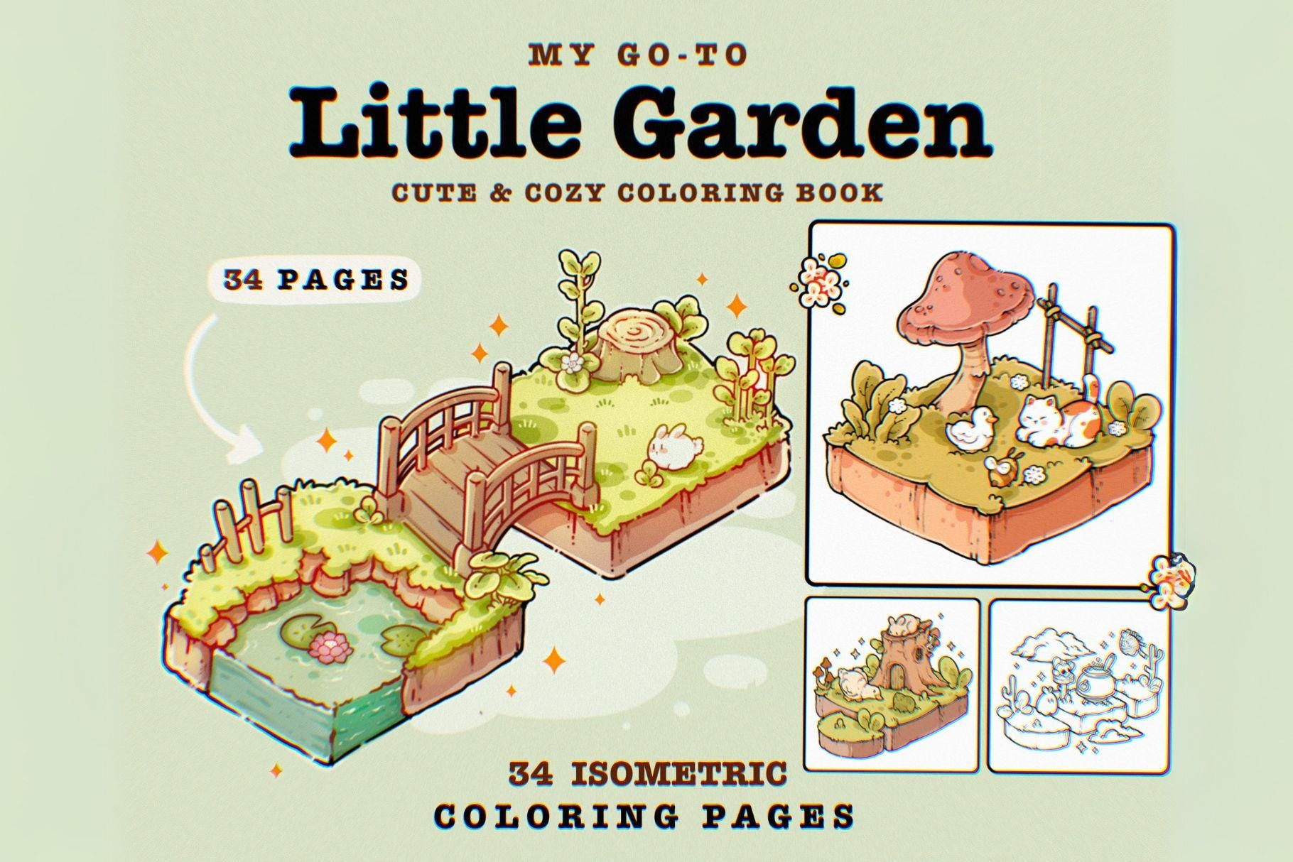 My Go-To Little Garden Coloring Pages for Isometric lovers | 34 Cozy ...